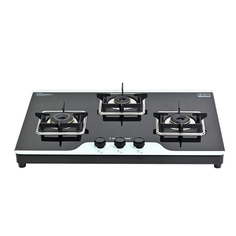 Sunshine Crystal 3 Burner Glass Gas Stove | Hob Top Cooktop | Tempered ...