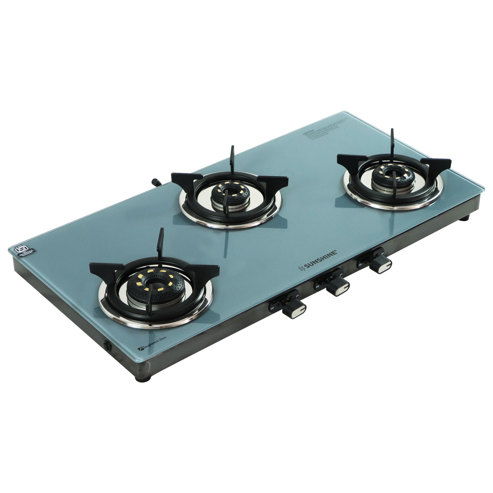 Sunshine Sonet 3 Burner Gas Stove Toughened Glass Cooktop Manual Ignit ...