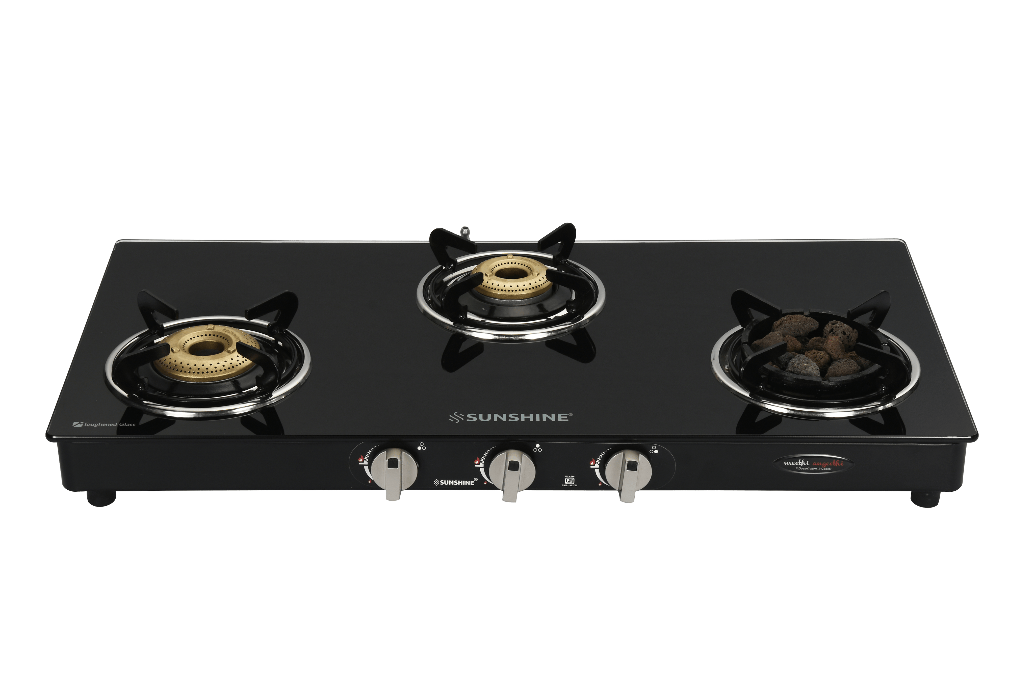 Sunshine Meethi Angeethi Pro 3 Burner Gas Stove Manual Ignition ...