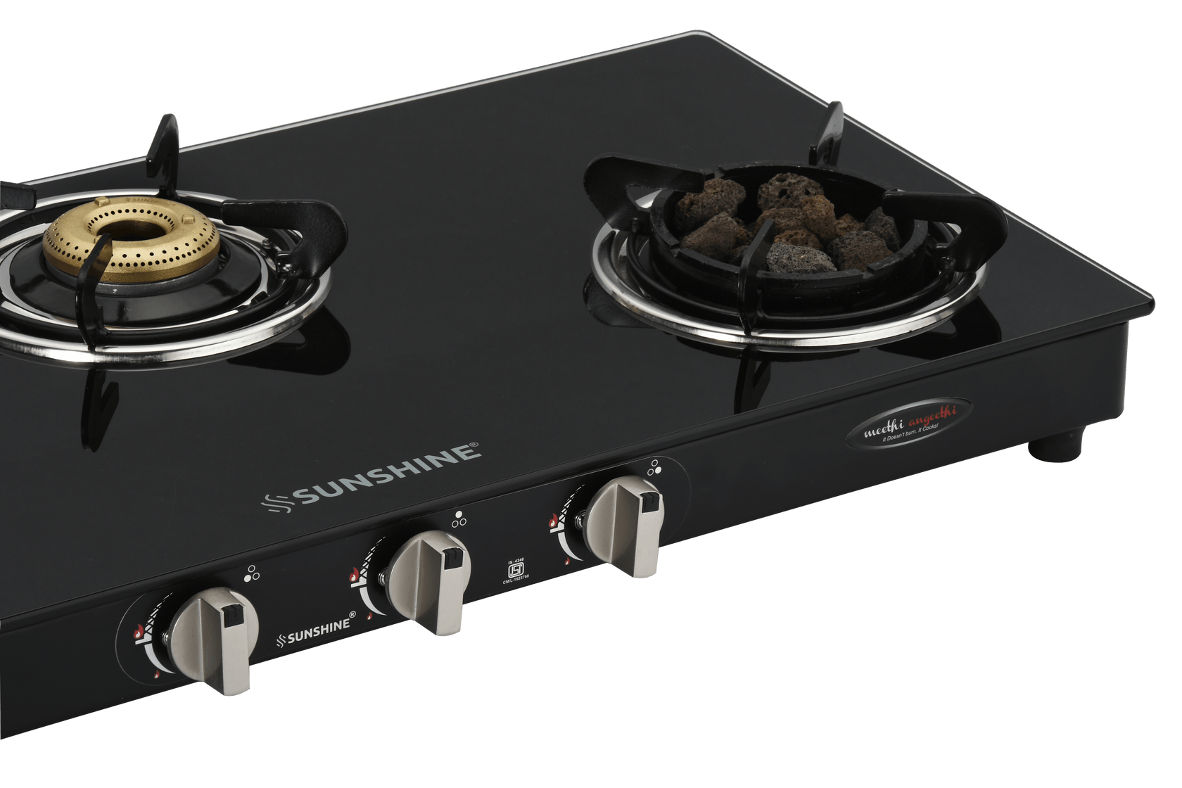 Sunshine Meethi Angeethi Pro 3 Burner Gas Stove Manual Ignition ...
