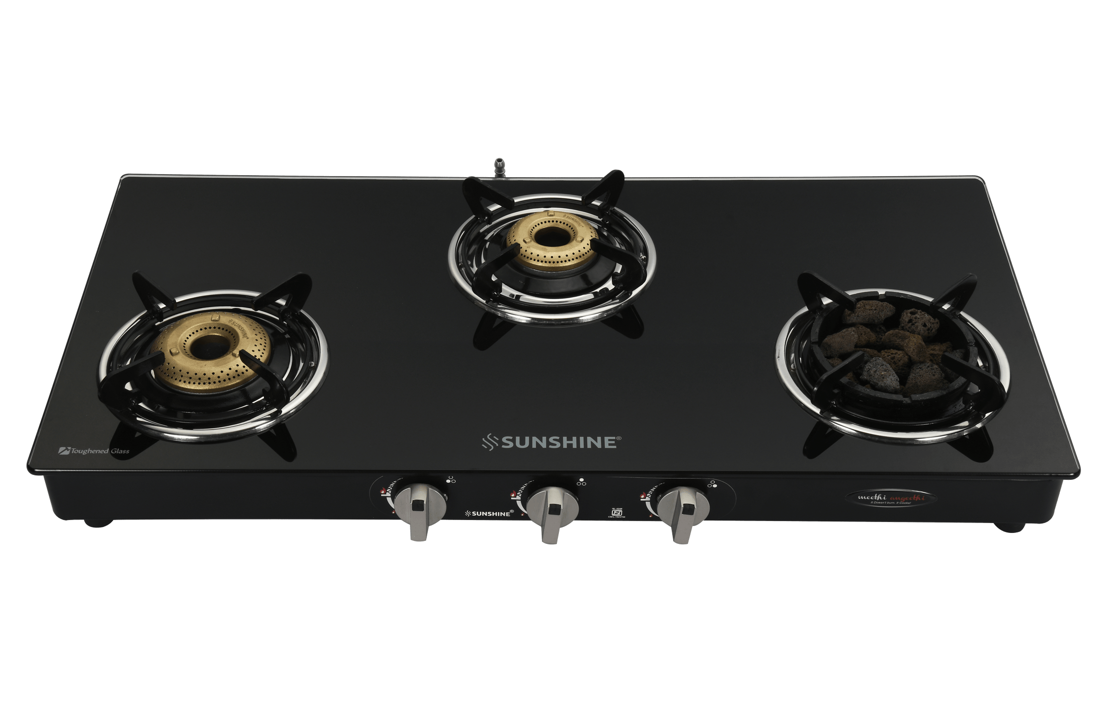 Sunshine Meethi Angeethi Pro 3 Burner Gas Stove Manual Ignition ...