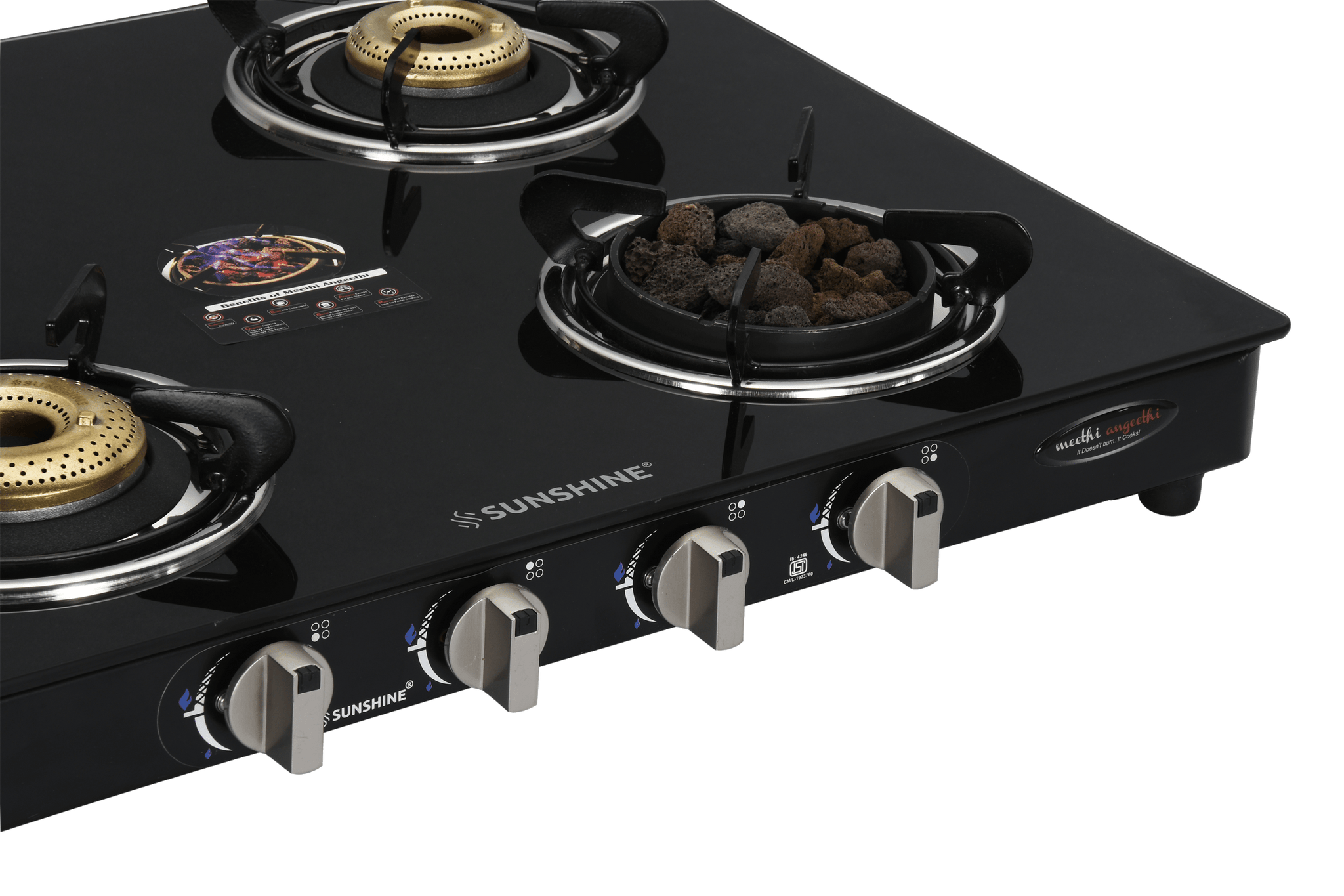 Sunshine Meethi Angeethi Pro 4 Burner Gas Stove Manual Ignition ...