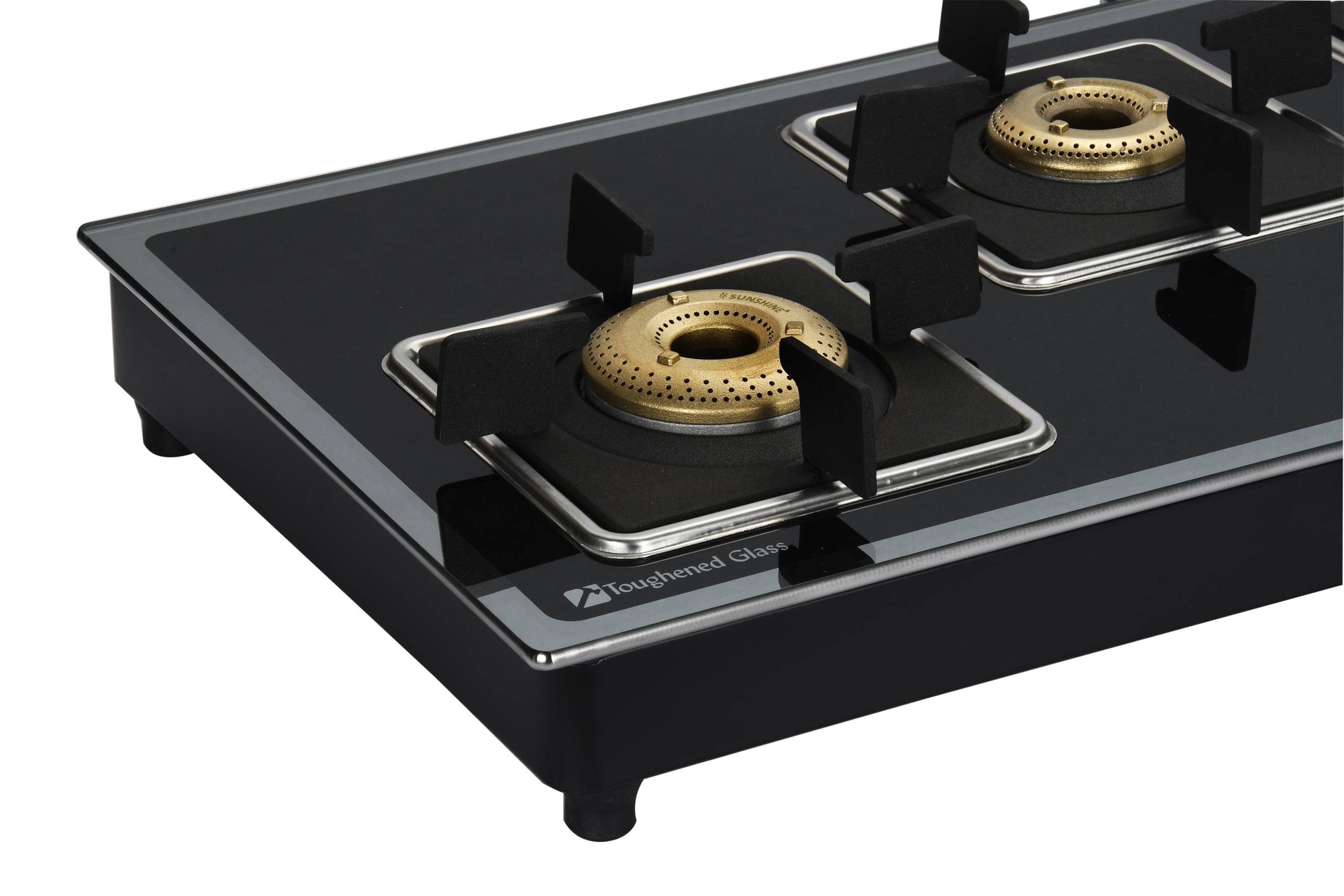 Sunshine Olympic Silver 4 Burner Glass Top Gas Stoves Manual Ignition ...