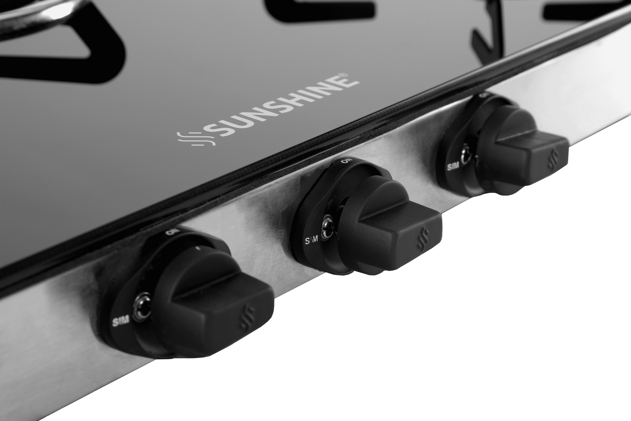 Sunshine Swift Three Burner Toughened Glass Gas Stove Manual Ignition ...